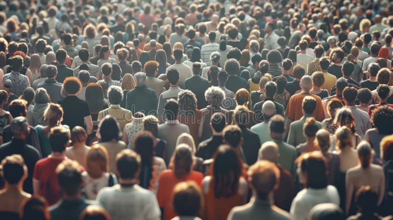 Crowd of Diverse People, Each with a Caption Highlighting Stock ...