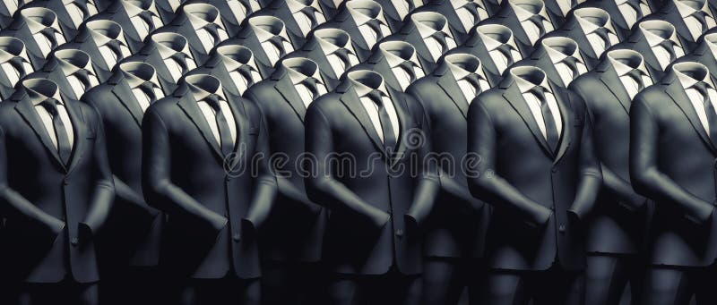 Crowd of empty suits stock illustration. Illustration of competition ...