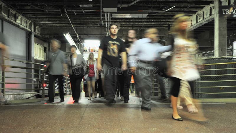 Crowd Exiting NYC Subway - Time Lapse Stock Footage - Video of ...