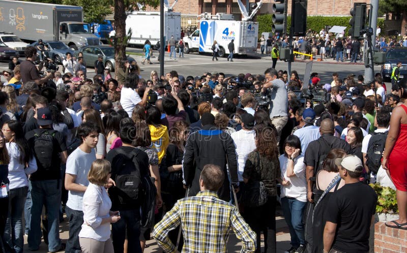 Crowd Of Fans At A Concert In Front Of The Stage, A Lot Of People Look ...