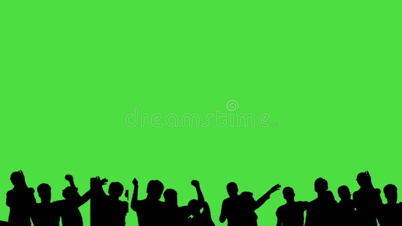 Crowd of Fans Dancing on Green Screen. Concert, Jumping, Dancing, Hands ...