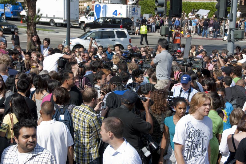 Crowd of Fans and Press editorial photo. Image of memorial - 9923786