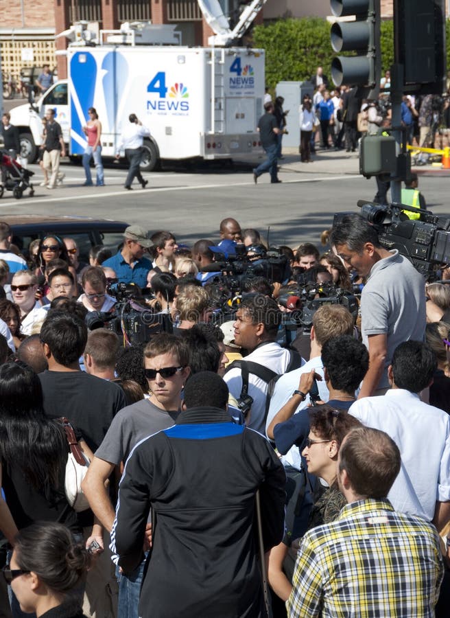 Crowd of Fans and Press editorial photo. Image of memorial - 9923786