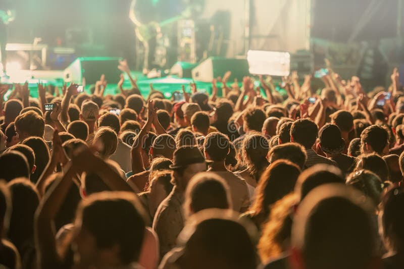 Crowd of fans during editorial stock image. Image of nightlife - 89571999