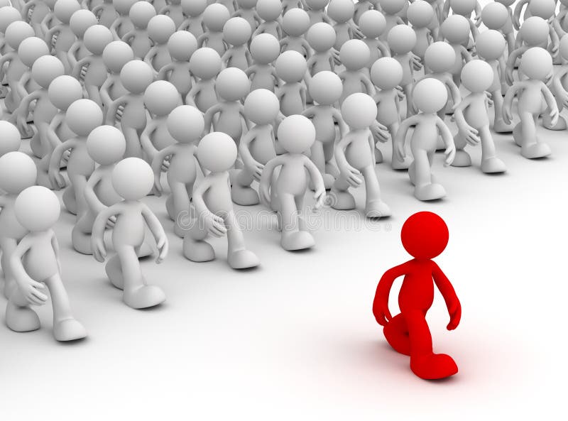 Crowd Following Leader 3d Illustration Stock Illustration ...