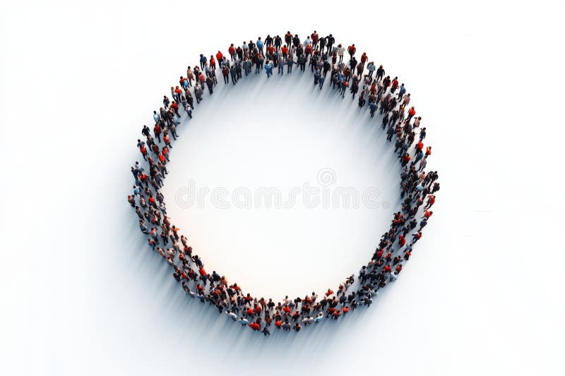 Crowd Forming a Circle a Large Group of People Unity Togetherness Stock ...