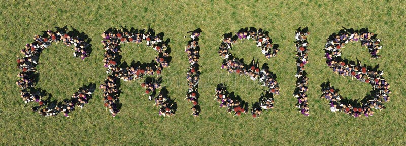 Crowd forming a word stock illustration. Illustration of cheerful ...