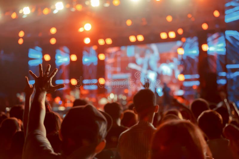 Crowd in Front of Concert Stage Blurred Editorial Photography - Image ...