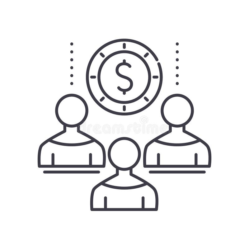 Crowd Funding Icon, Linear Isolated Illustration, Thin Line Vector, Web ...