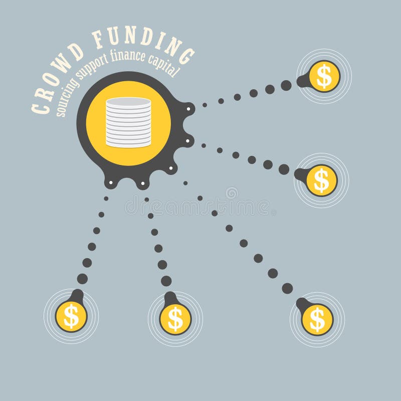 Crowd funding stock vector. Illustration of finance, capital - 74149756