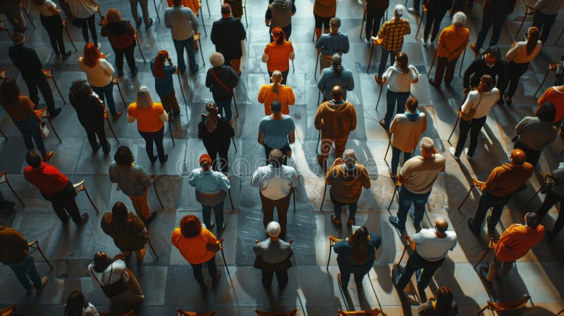 A Crowd Gathers on the Sidewalk for a Folk Instrument Competition Event ...