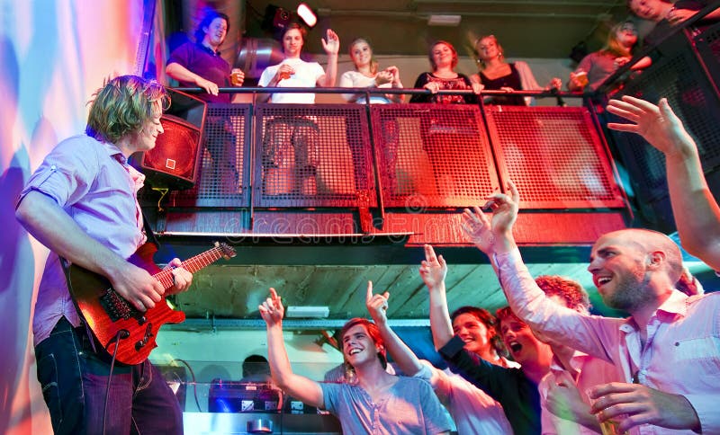 Crowd going wild stock image. Image of saxophone, nightclub - 13098783