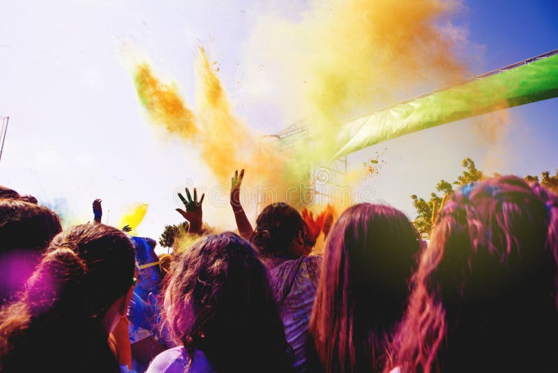 Crowd with Hands Up during a Concert. Editorial Image - Image of ...