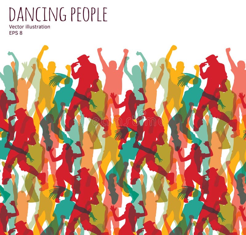 Crowd Happy Dancing People. Stock Vector - Illustration of group ...