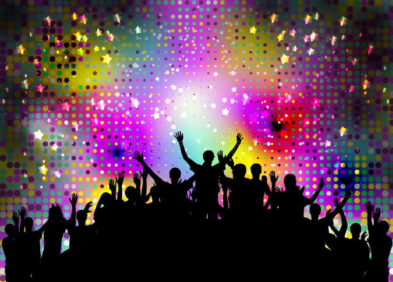 Crowd of Happy, Satisfied People Silhouettes. Vector Illustration Stock ...