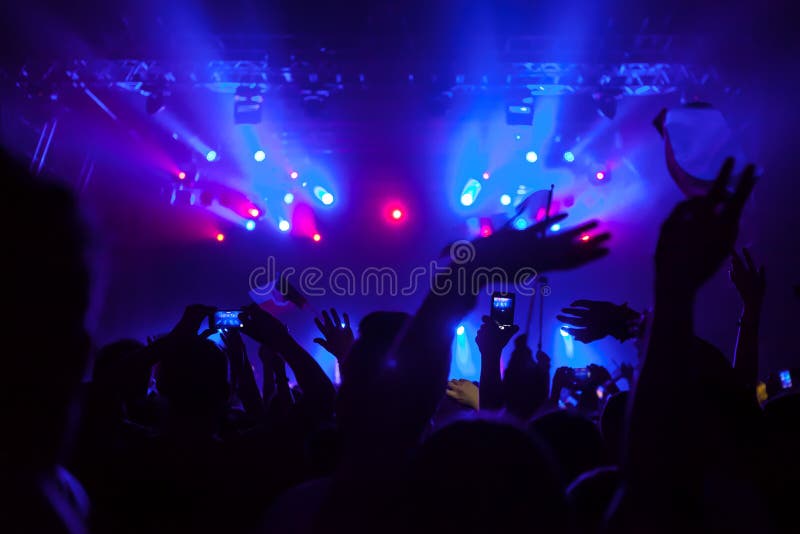 Crowd Having Fun at a Concert. Stock Image - Image of concert, bright ...