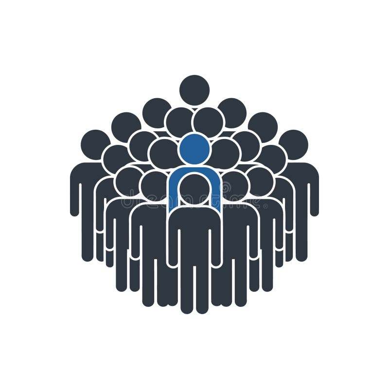 Crowd Highlighted Person Icon Stock Vector - Illustration of focus ...