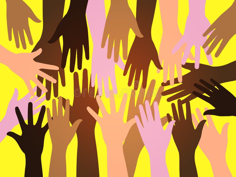 Crowd human hands stock vector. Illustration of help - 18750929