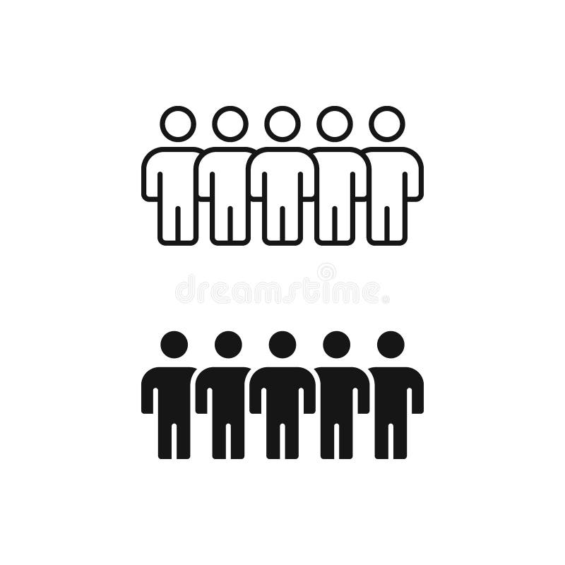 Crowd Icon Flat Vector Illustration Stock Vector - Illustration of ...