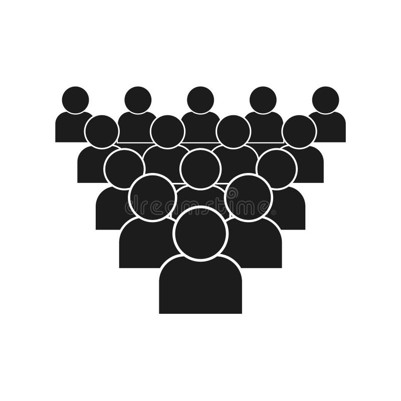 Crowd Icon. Group of People. Human Figures Silhouette. Black Vector ...