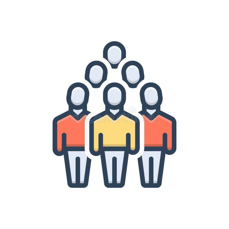 Color Illustration Icon for Crowd, Multitude and Flock Stock ...