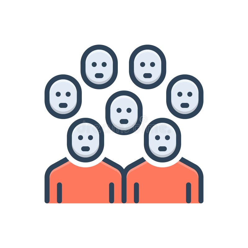 Color Illustration Icon for Crowd, Multitude and Throng Stock ...
