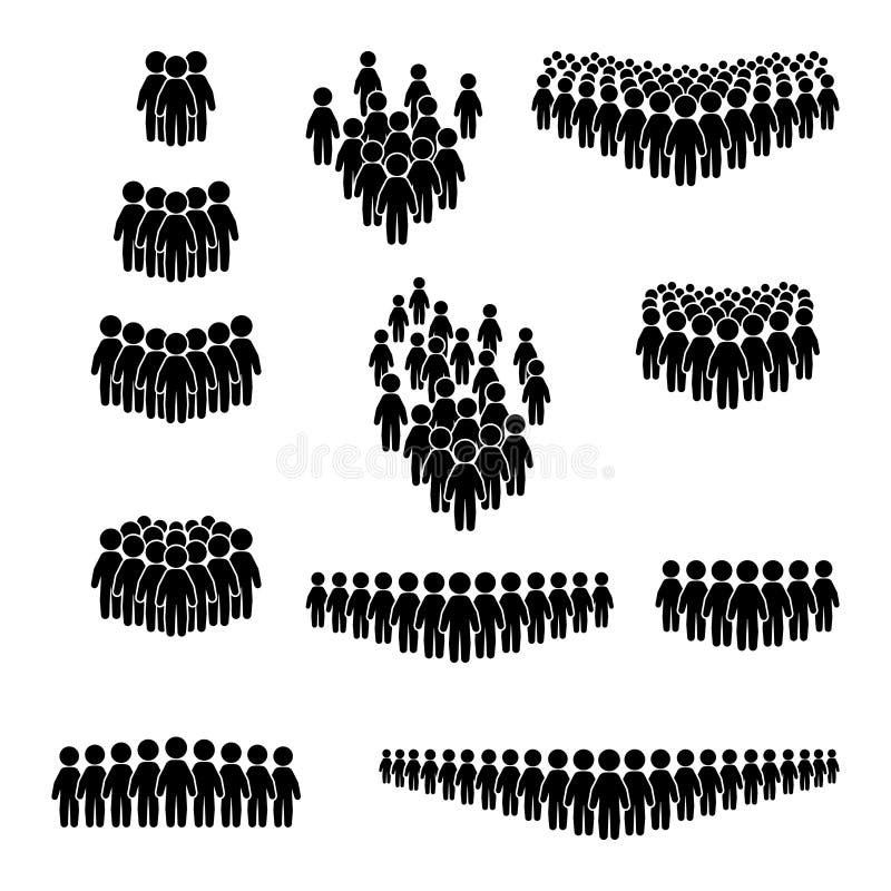 Crowd Icon Set. People Icon Set. Vector Stock Vector - Illustration of ...