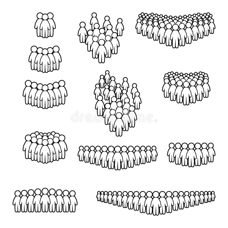 Crowd Thin Line Icon Set. People Icon Set. Vector. Stock Vector ...