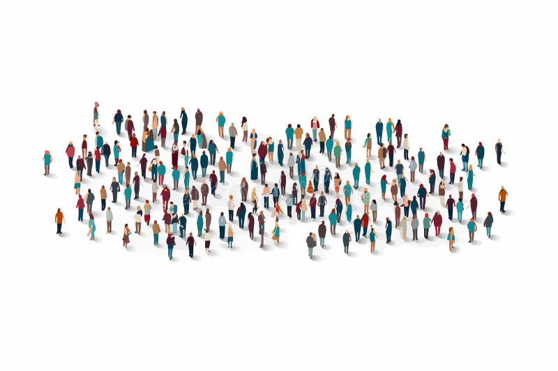 Crowd Isolated Vector Style Illustration Stock Vector - Illustration of ...