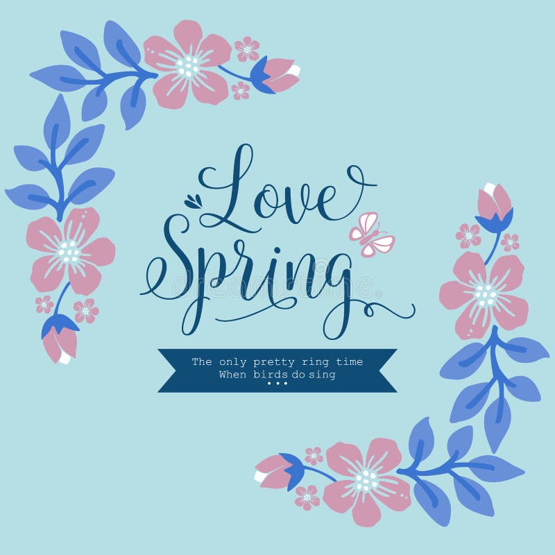 Crowd of Leaf and Pink Floral Frame, for Love Spring Greeting Card ...