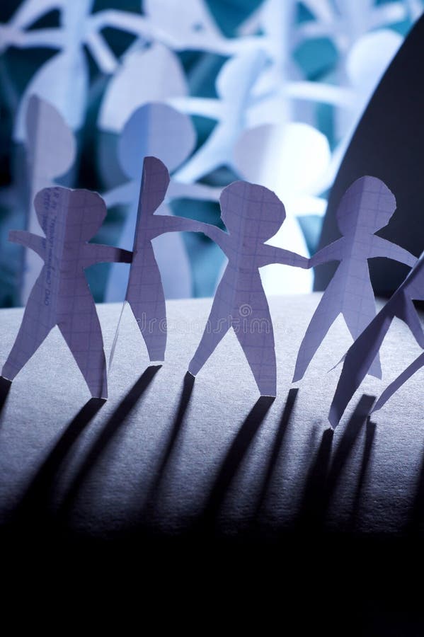 Crowd of paper people stock image. Image of joined, contact - 9802851