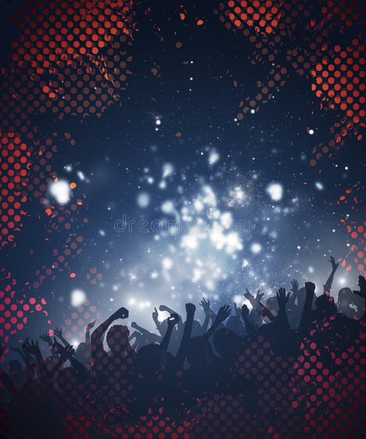 Crowd of Dancing People in Vintage Style Dresses and Clothes. Swing ...