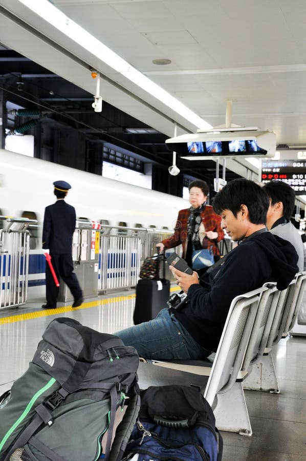 Crowd of Passengers Waiting for the Train at the Platform in the ...