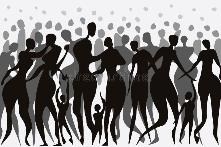 Grayscale Crowd Stock Illustrations – 77 Grayscale Crowd Stock ...