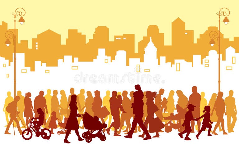 Crowd People Shopping Street Stock Illustrations – 4,682 Crowd People ...