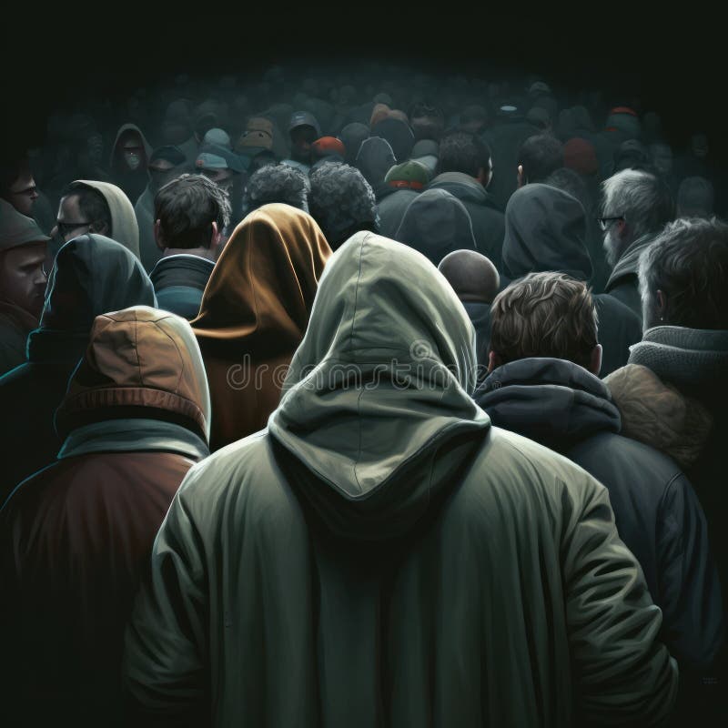 Crowd of People, Back View, AI Generative Stock Illustration ...