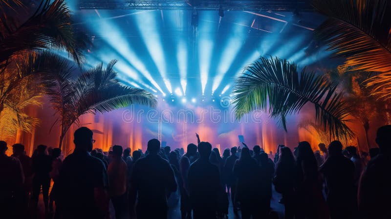 Crowd of People at a Beach Party Stock Photo - Image of happy, event ...