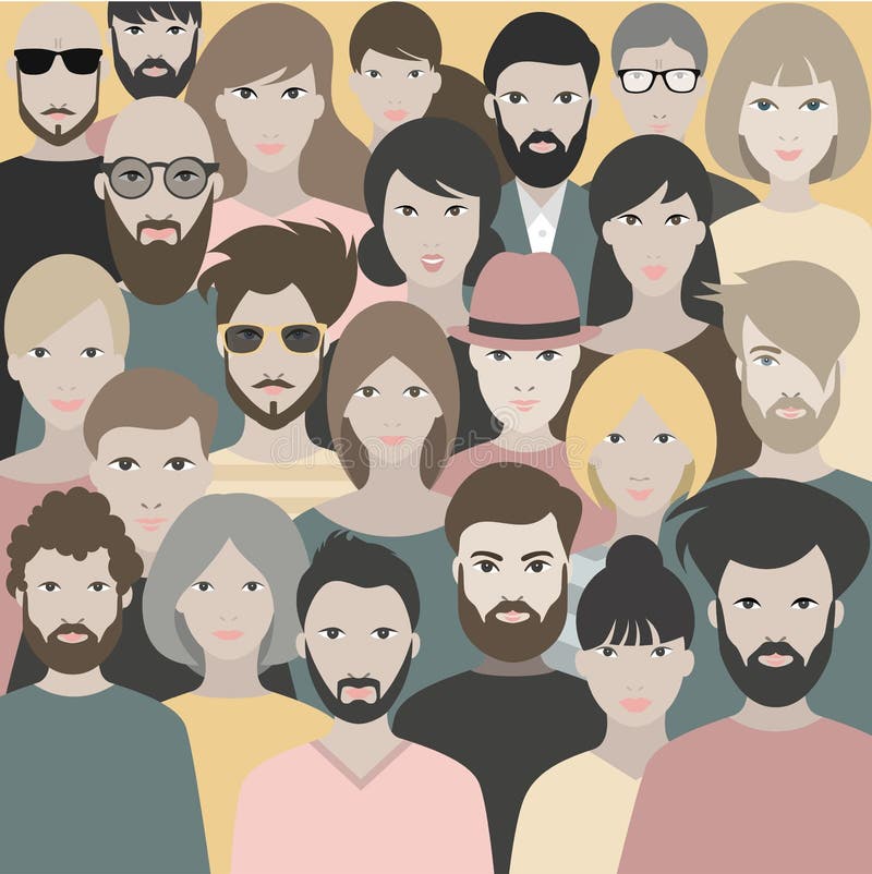 Crowd of People. a Big Group of Different People. Vector Stock Vector ...