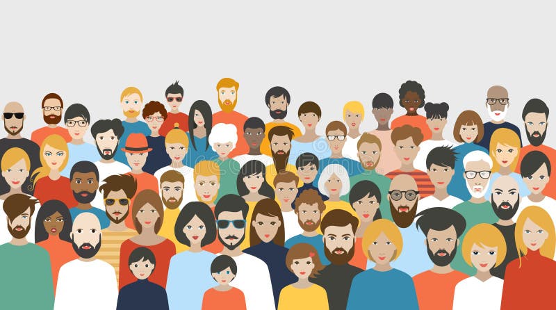 Crowd of People. a Big Group of Different People Stock Vector ...