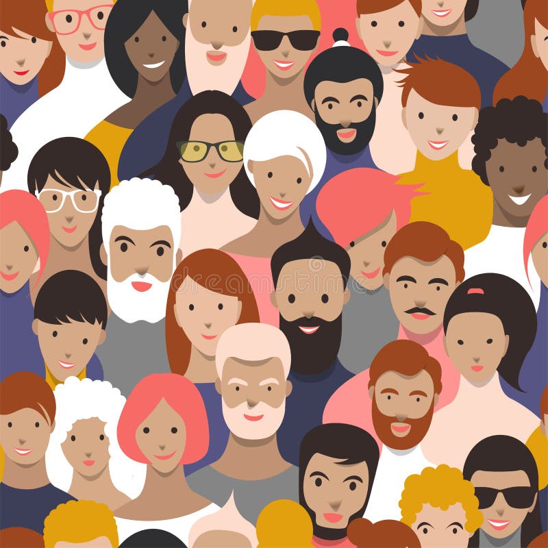 Crowd of People. a Big Group of Different People. . Stock Vector ...
