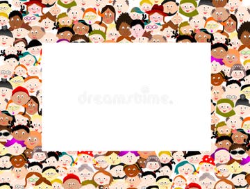 Crowd people border frame stock illustration. Illustration of friends ...