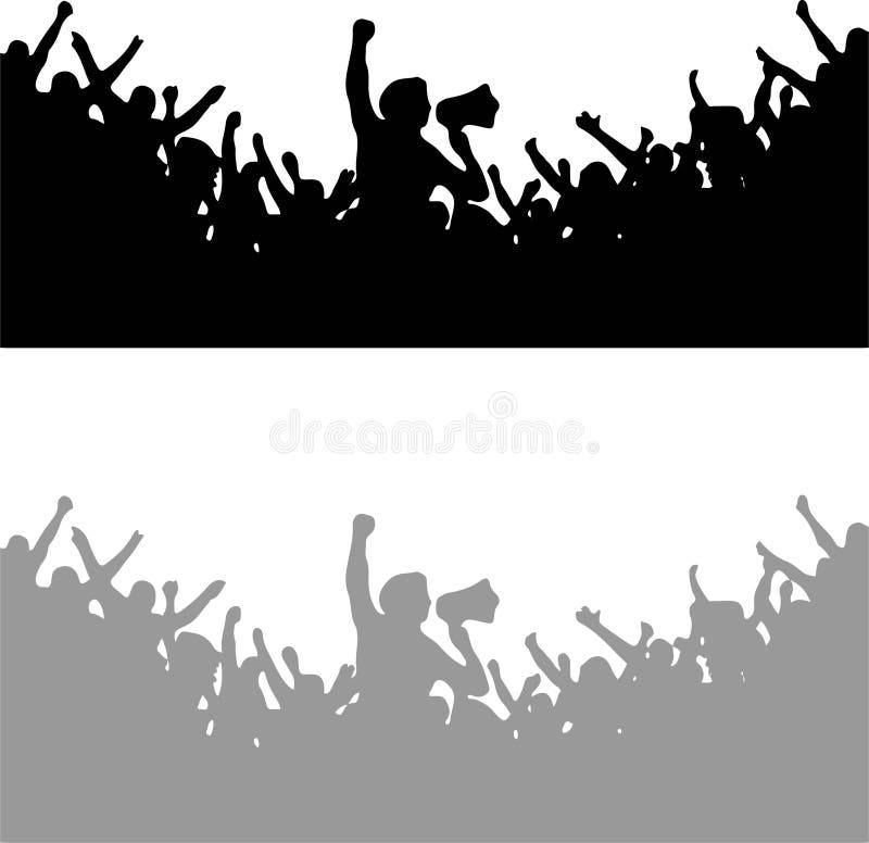 Crowd People Cheering Vector Isolated on White Background Stock ...