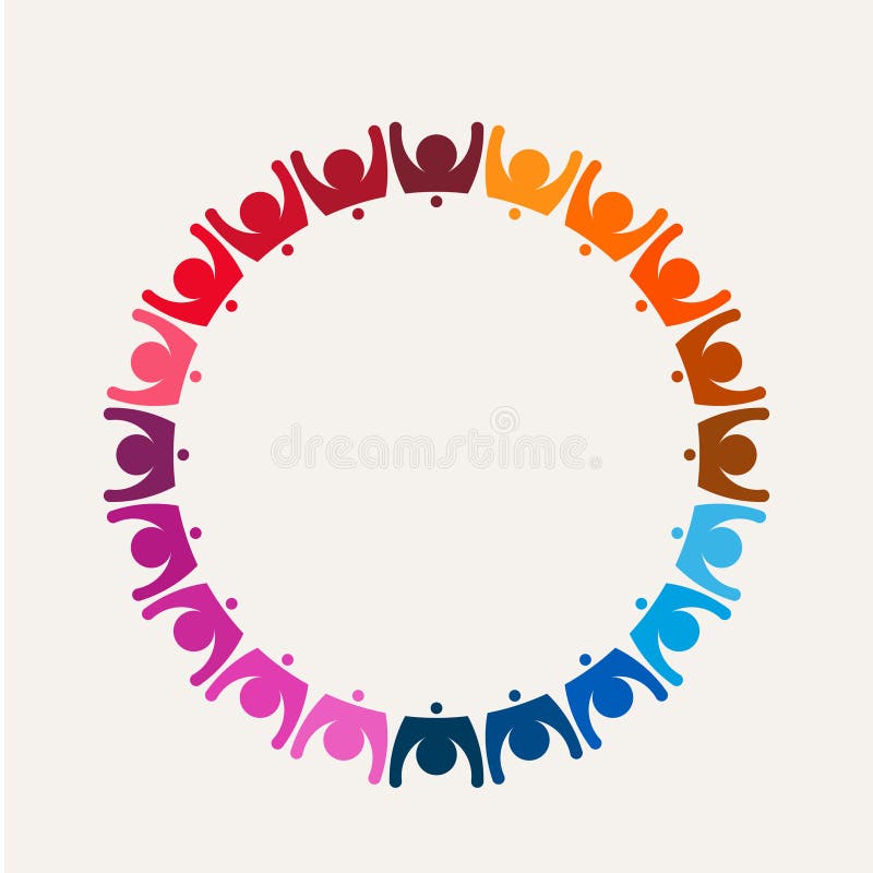 Crowd of People in Circle Reunited Logo Stock Vector - Illustration of ...