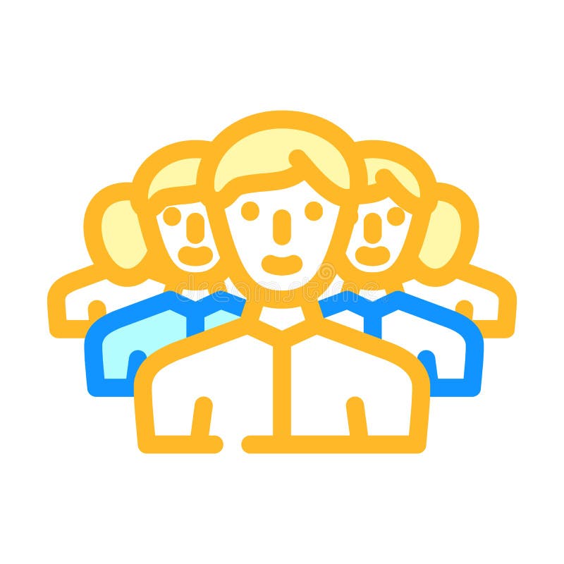Crowd People Color Icon Vector Illustration Stock Vector - Illustration ...