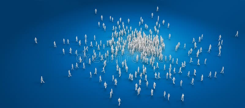 Crowd of People Coming Together Stock Illustration - Illustration of ...