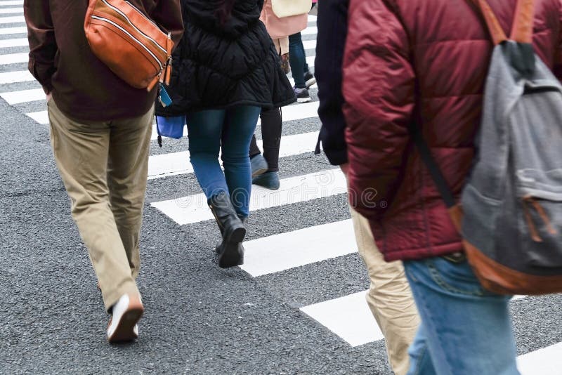 Crowd of People Crossing at Ueno Hirokoji Intersection Stock Image ...