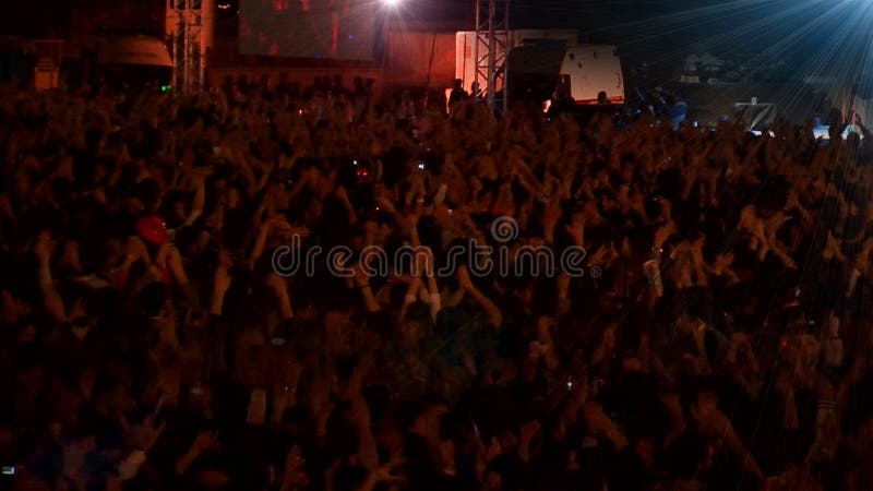 Crowd of People Dancing at the Concert Stock Footage - Video of ...