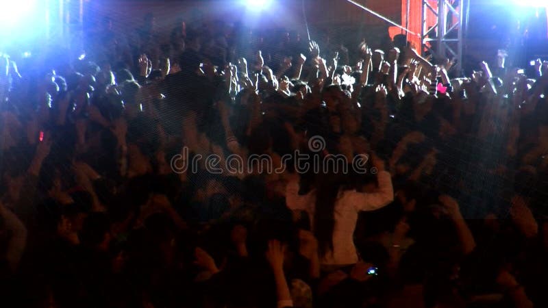 Crowd of People Dancing at the Concert Stock Footage - Video of dark ...