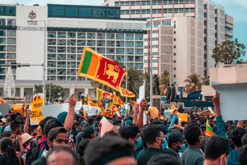 Crowd of People at the Demonstration in Colombo, Sri Lanka Editorial ...