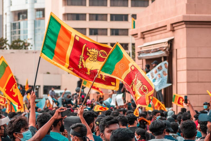 Crowd of People at the Demonstration in Colombo, Sri Lanka Editorial ...